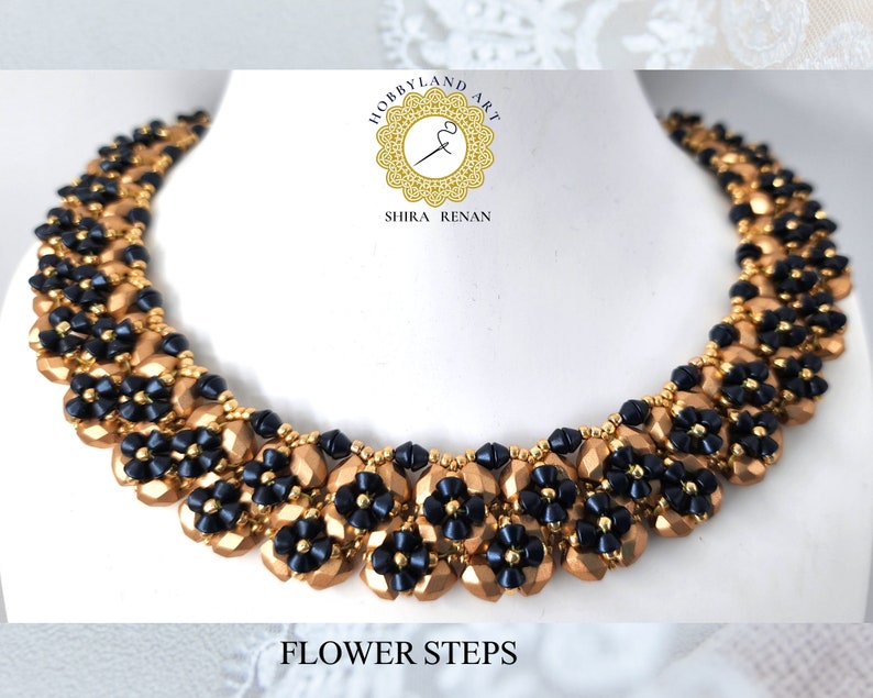 Flower Steps Necklace-beading Tutorial-seed Bead,baros Bead Puca ,konos ...