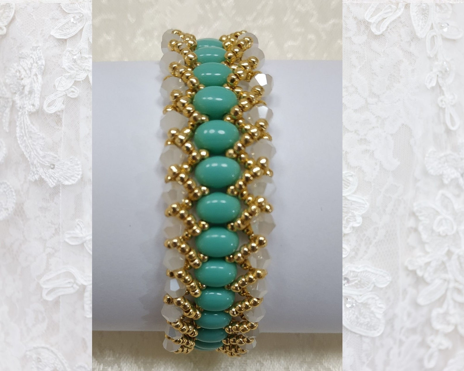 Alma Bracelet-beading Tutorial-samos Bead Par Puca,crystal Bead ,seed ...