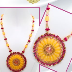 Gaia Flower Necklace-beading Tutorial-seed Beads,rivoli ,delica ...