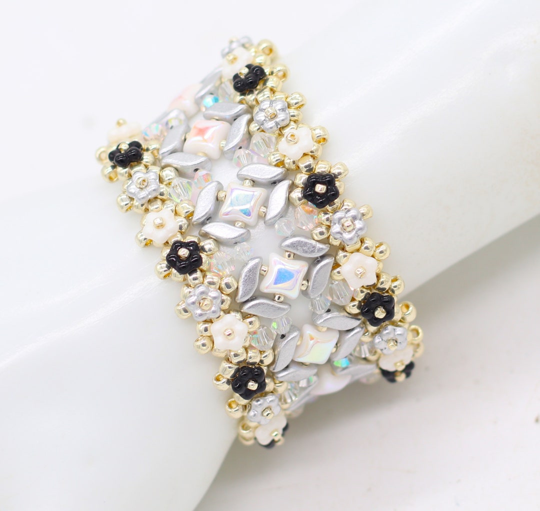 Beading Tutorial "floral Fantasy Bracelet " Crystal Bead, Seed Beads ...