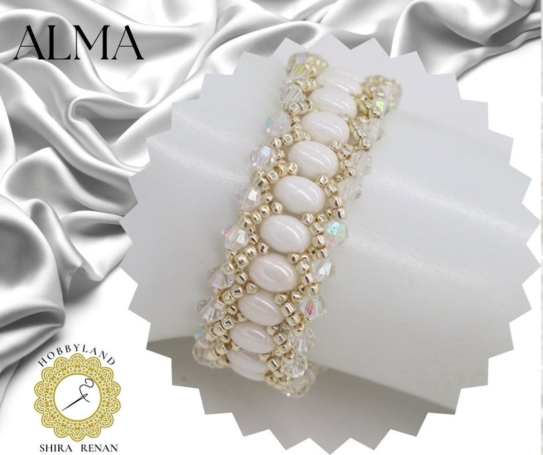 Alma Bracelet-beading Tutorial-samos Bead Par Puca,crystal Bead ,seed ...