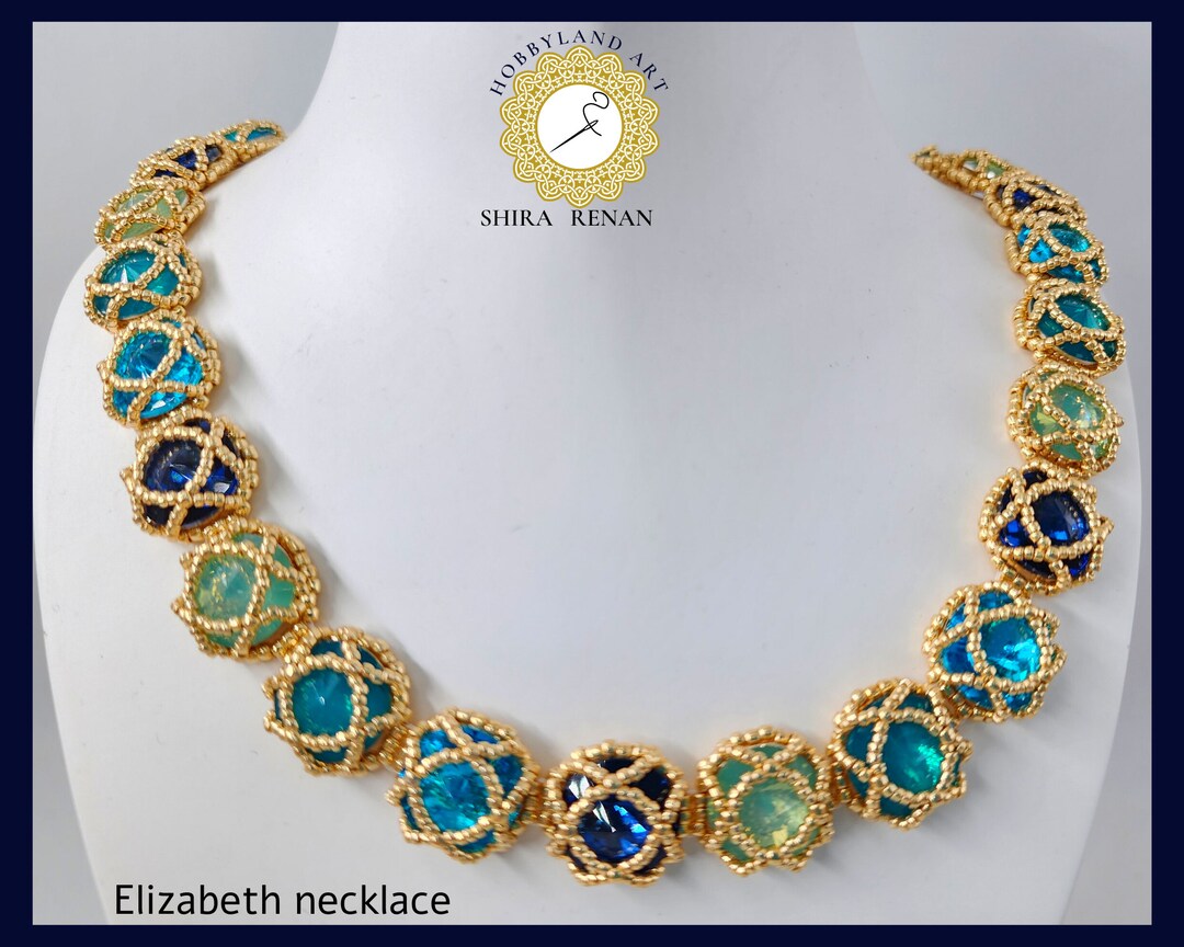Beading Tutorial "elizabeth Necklace" Seed Bead,rivoli Stone.pdf Tutorial - Etsy