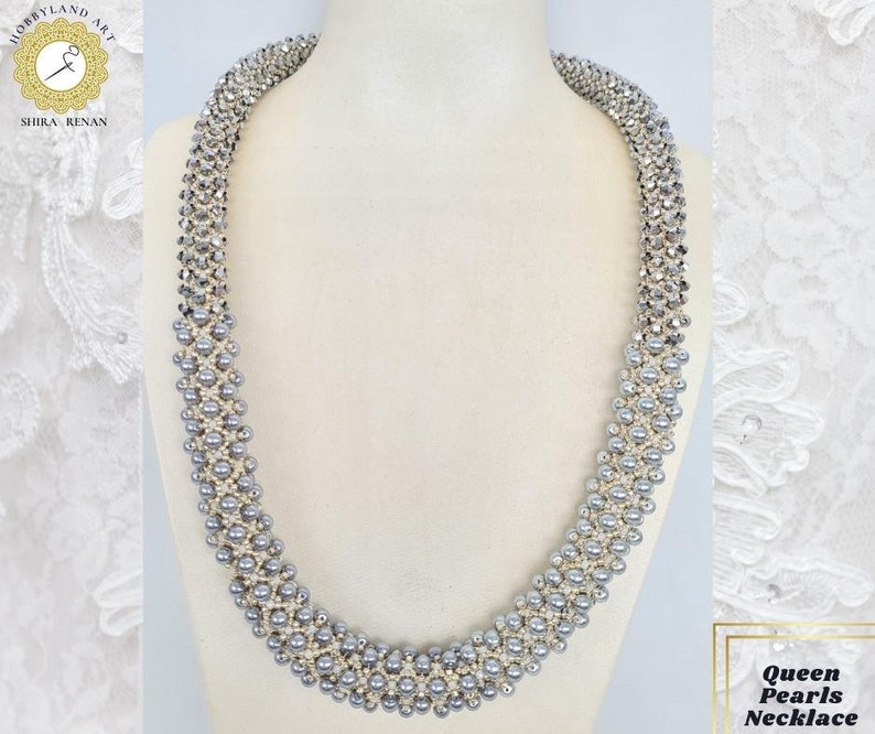 Queen Pearls Necklace -beading Tutorial-seed Bead,pearl Bead,crystal ...