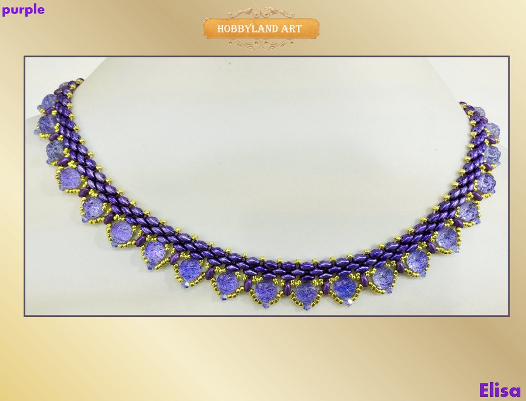 Beading Tutorial, Elisa Necklace, Baroque Bead & Seed Beads (PDF ...