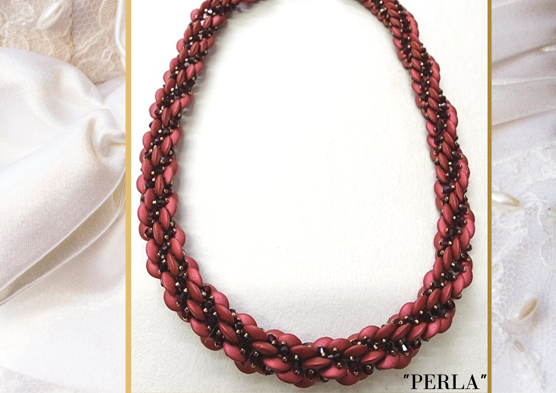 Beading Tutorial perla Necklace 2 Hole - Etsy
