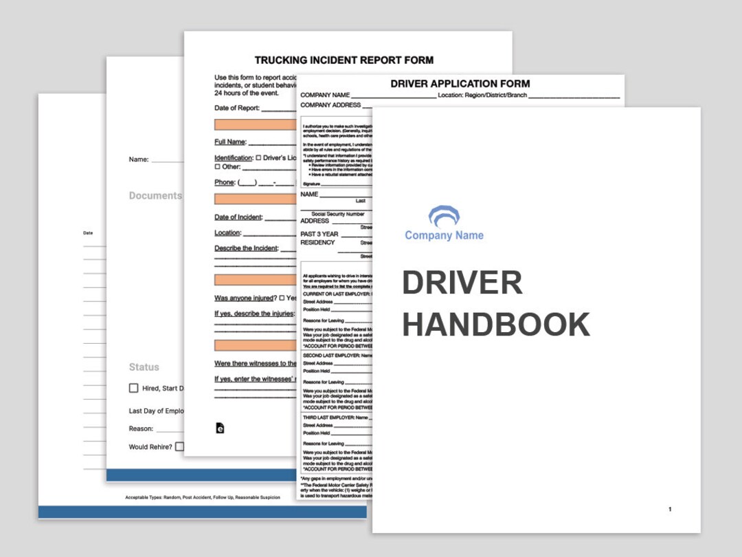 DOT Employee Handbook Template and Documents - Etsy