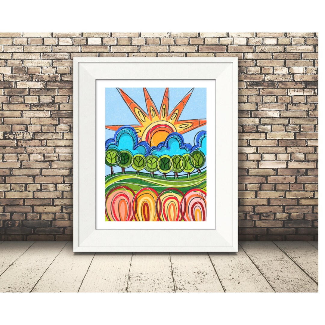 New Day Art, Sun Art, Uplifting Art Print, Positive Art, Colorful Art ...