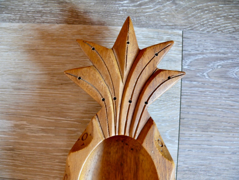 Vintage Wood Pineapple Toothpick Appetizer Bowl Carved Wood - Etsy