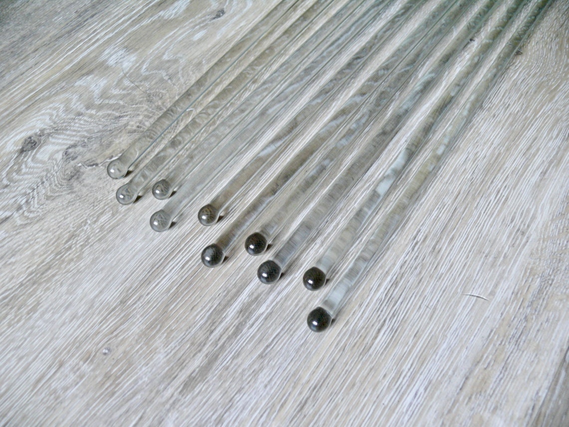 10 Clear Glass Rod Cocktail Pitcher Stirrers Vintage 12 - Etsy