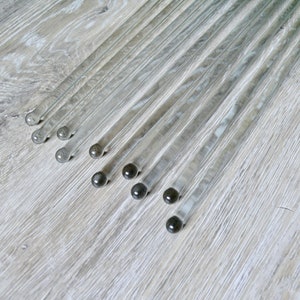 10 Clear Glass Rod Cocktail Pitcher Stirrers, Vintage 12 Ball Tipped ...