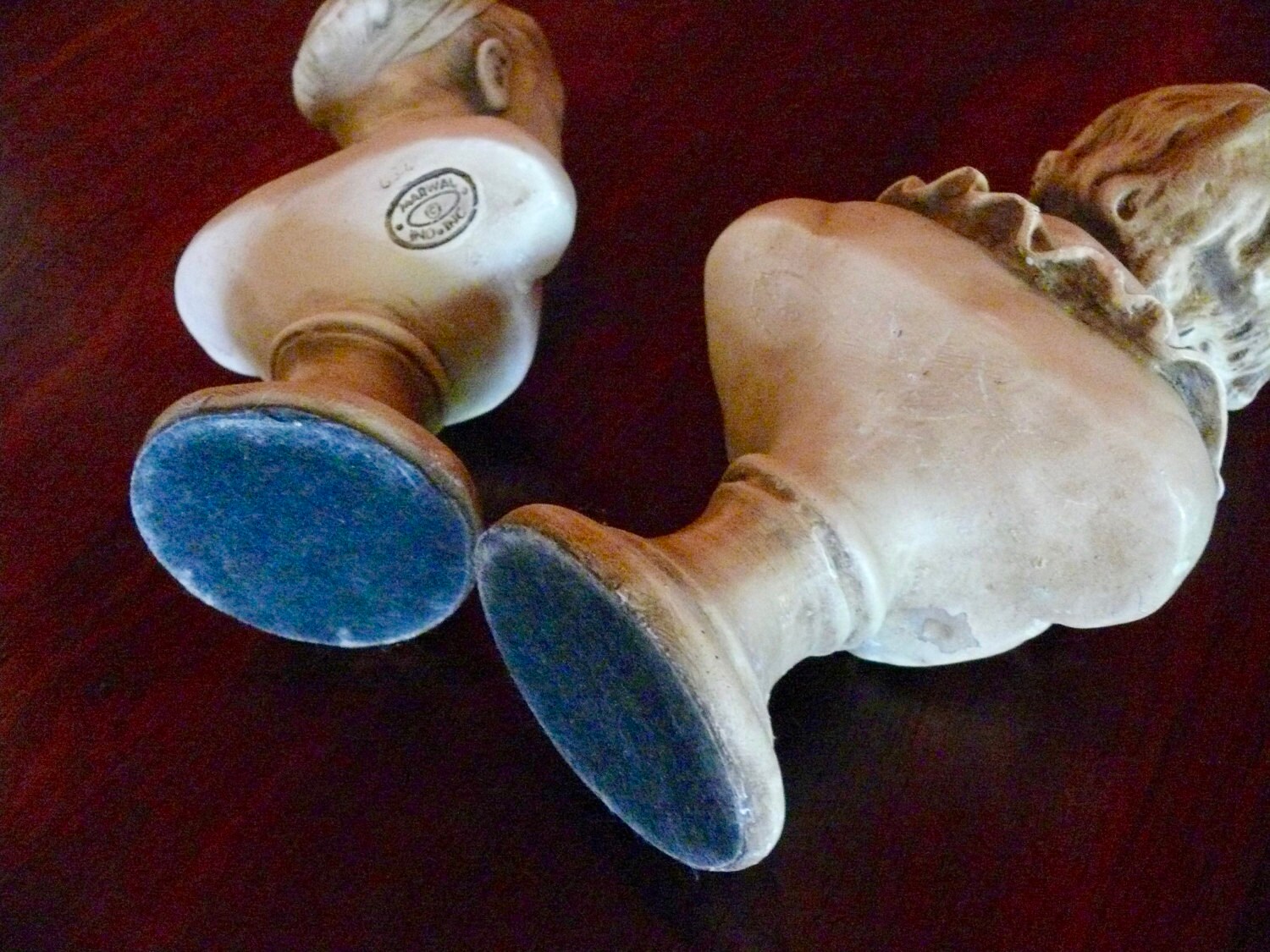 2 Marwal Chalkware Children Busts Vintage Victorian Boy and | Etsy