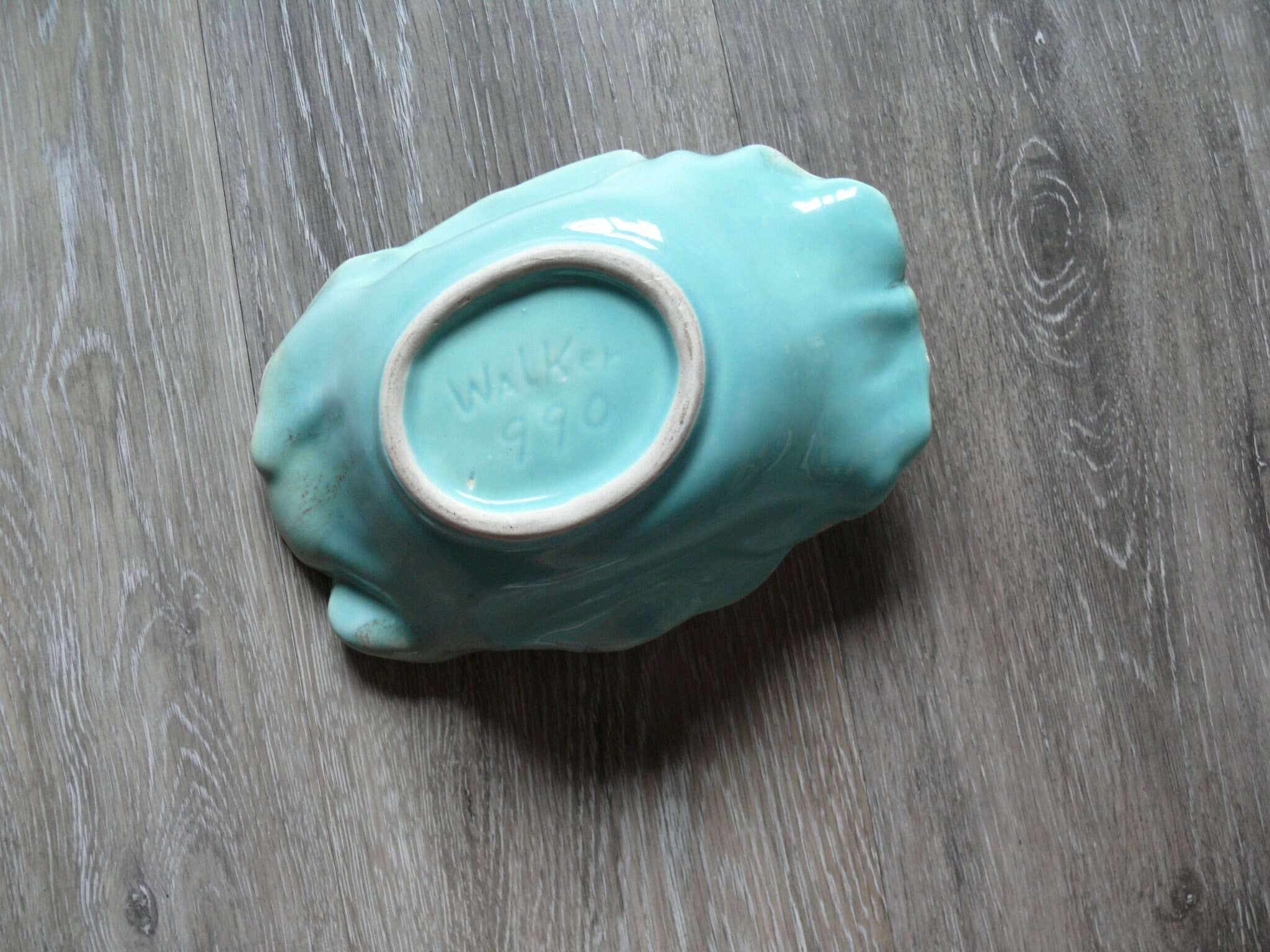 Vintage Walker Pottery Green and Red Flower Bowl Pretty | Etsy