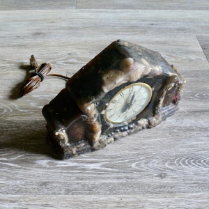 Vintage Lanshire River Rock Vomit Clock, 1950s Molded Acrylic Resin and ...