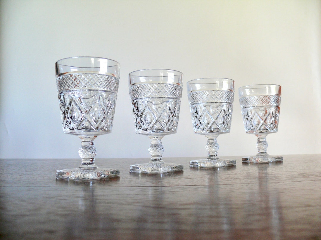 Imperial Cape Cod Water Goblets, Set of 4, Vintage Clear Stemware ...