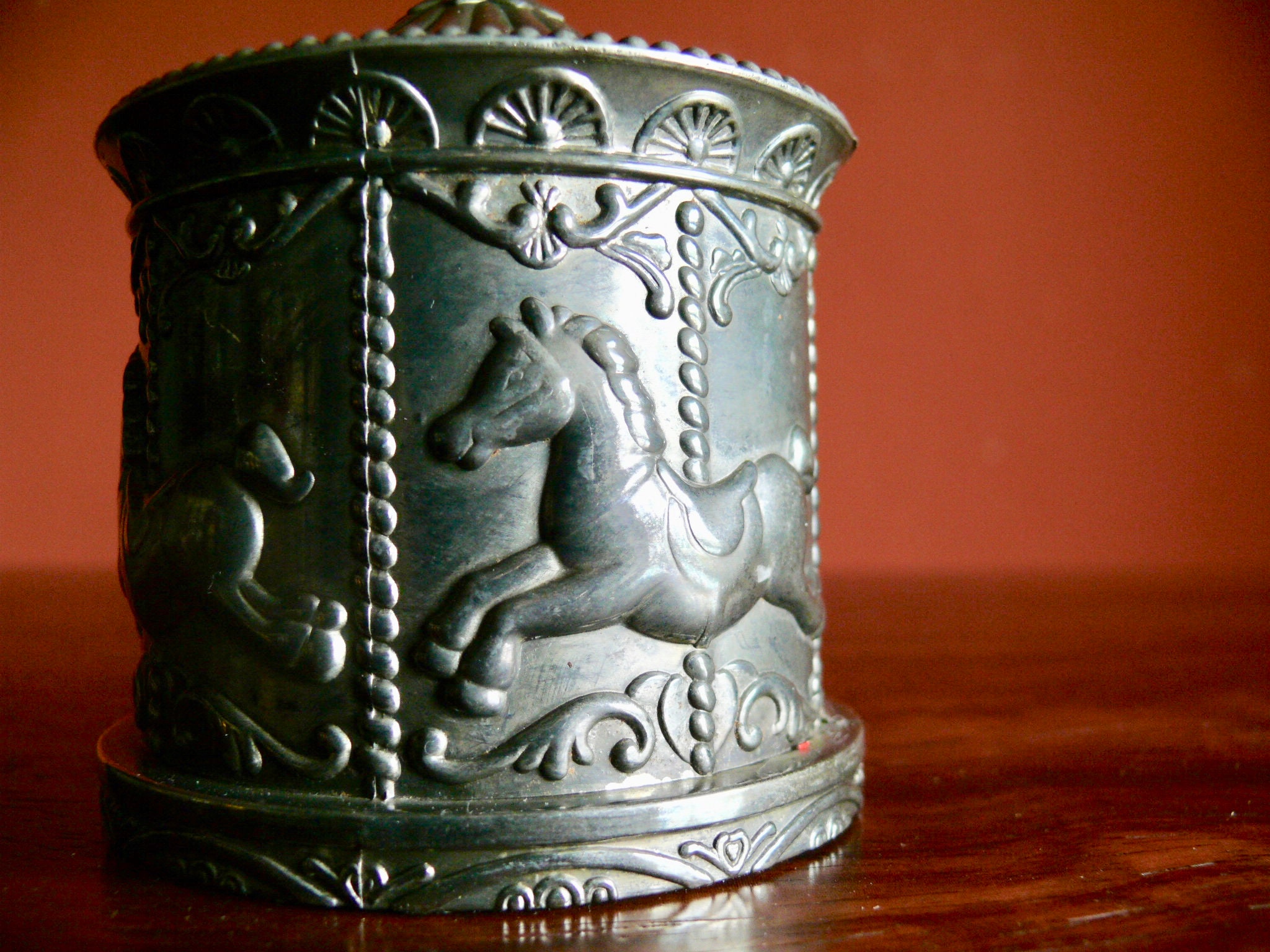 Vintage Silver Horse Carousel Coin Bank Vintage Godinger | Etsy