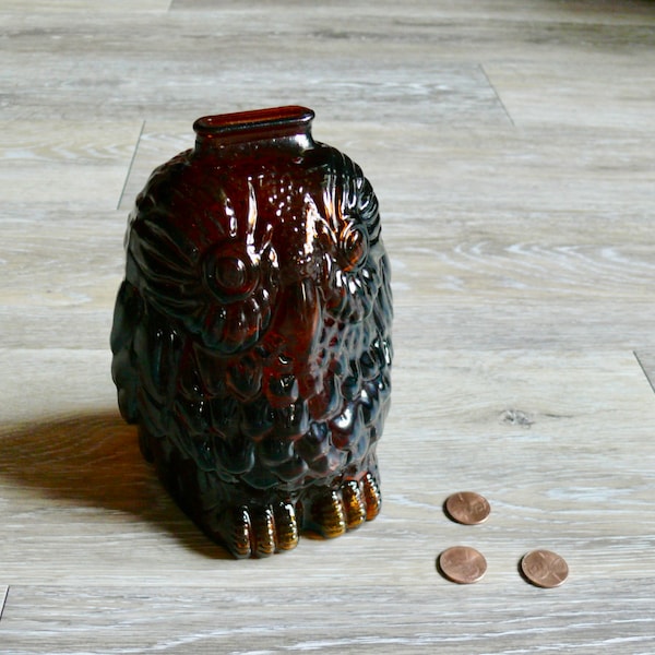 Vintage Glass Wise Old Owl Bank - Etsy