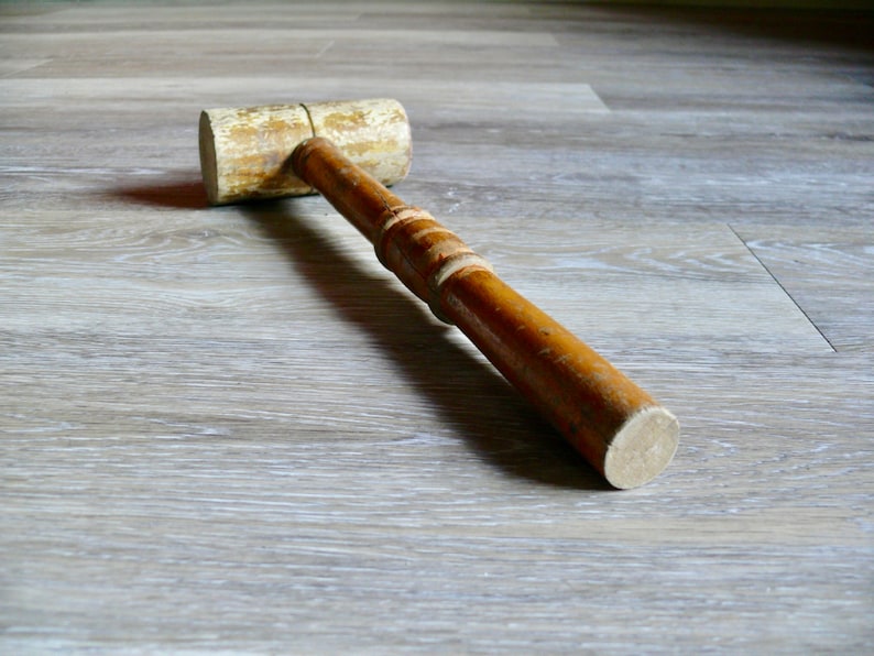 Old Wood Hammer Mallet Primitive Woodworker Farm Tool with | Etsy