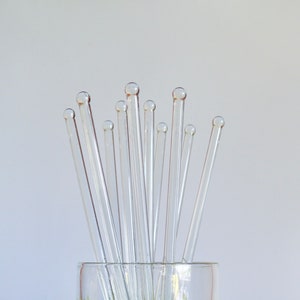 10 Clear Glass Rod Cocktail Pitcher Stirrers, Vintage 12 Ball Tipped ...