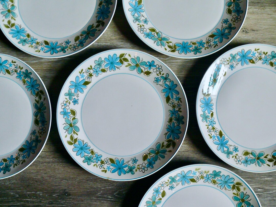Vintage Mikasa Maggi Dinner Plates, Set of Six, 1970s Cera Stone Floral ...
