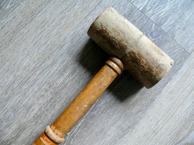Old Wood Hammer Mallet Primitive Woodworker Farm Tool with | Etsy