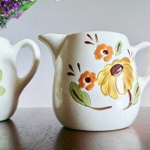 3 Stangl Pottery First Love Pitchers With Rust Yellow Flowers, Stangl ...