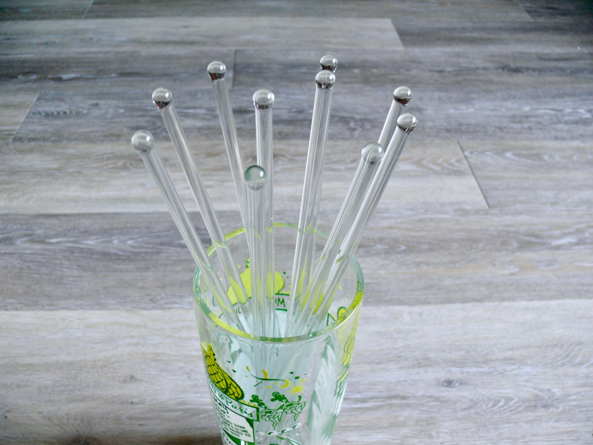 10 Clear Glass Rod Cocktail Pitcher Stirrers Vintage 12 - Etsy