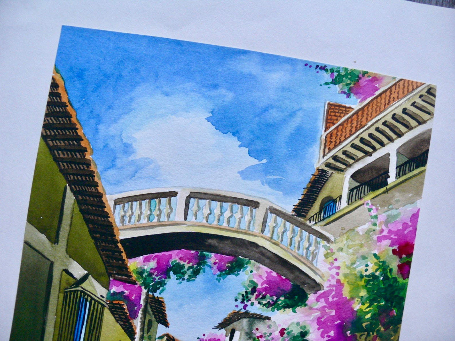Vintage Taxco Mexico Watercolor Painting, Signed Max Vidal, 1950s ...
