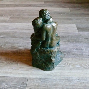 Marwal Chalkware the Kiss Statue by Auguste Rodin, 12 Bronzed Glaze ...