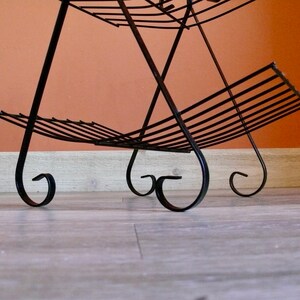 Black Metal Two Tier Magazine Rack Modern Metal Wire Scroll - Etsy