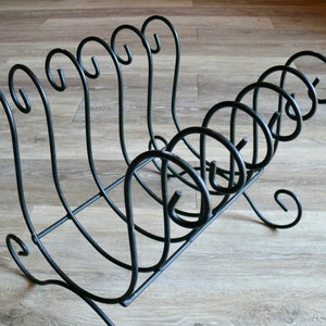 Black Wrought Iron Scroll Magazine Rack, 14 Spanish Revival Floor ...