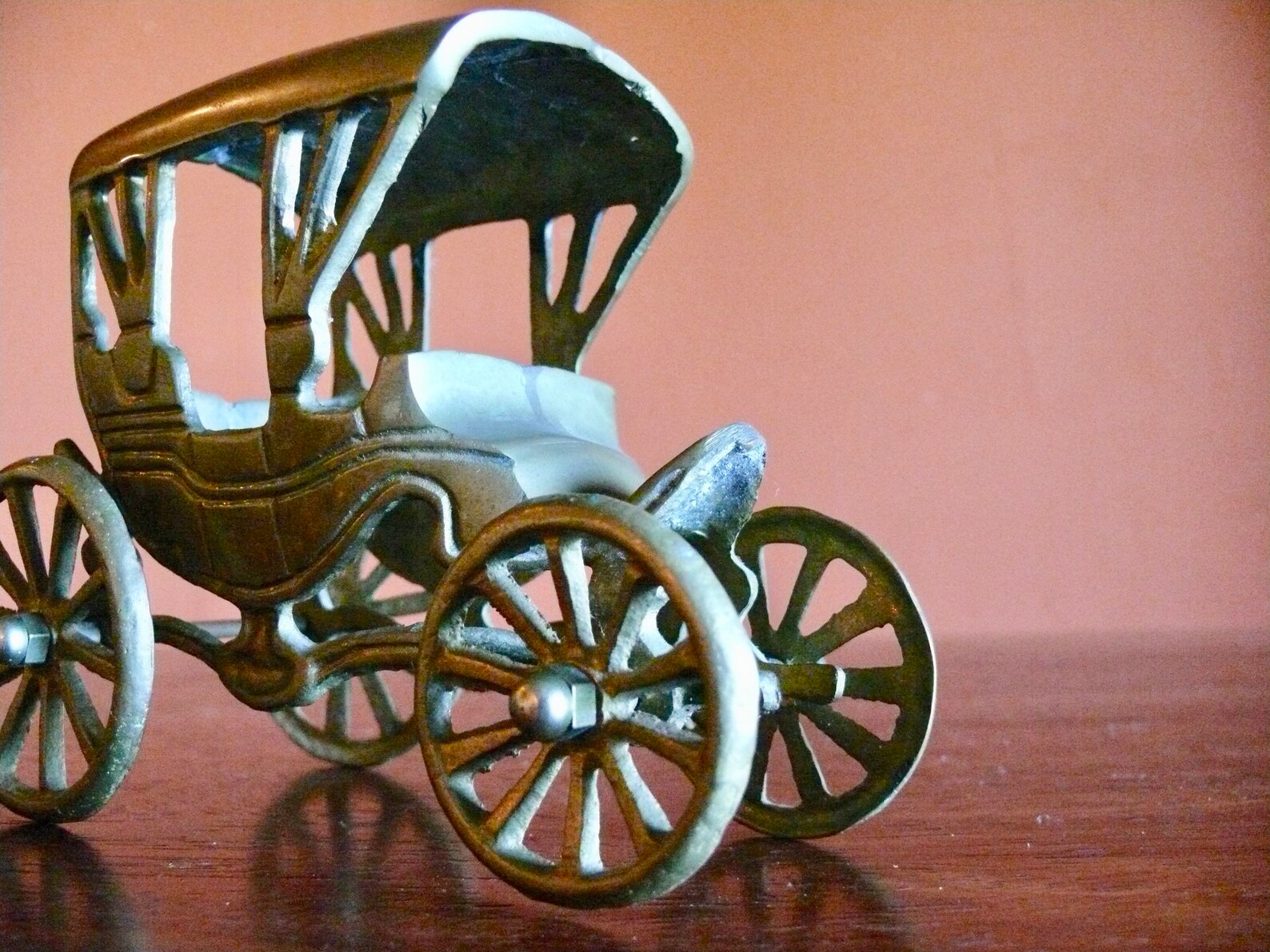 Brass Horseless Carriage Figurine With Turning Wheels Vintage - Etsy