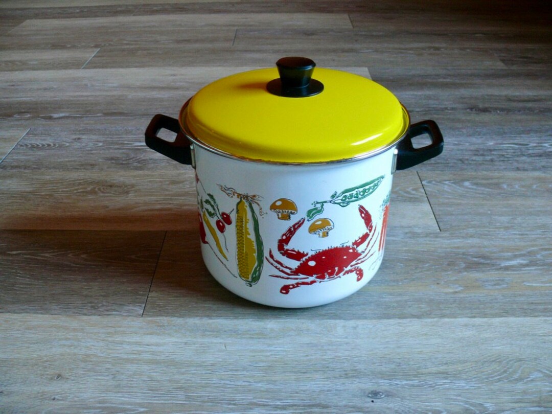 West Bend Crab Cooker, Vintage Cape Cod 5 Qt Enamel Stock Pot ...