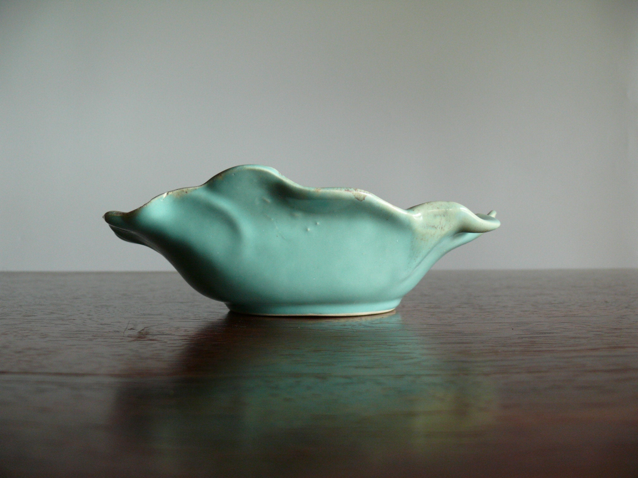 Vintage Walker Pottery Green and Red Flower Bowl Pretty | Etsy