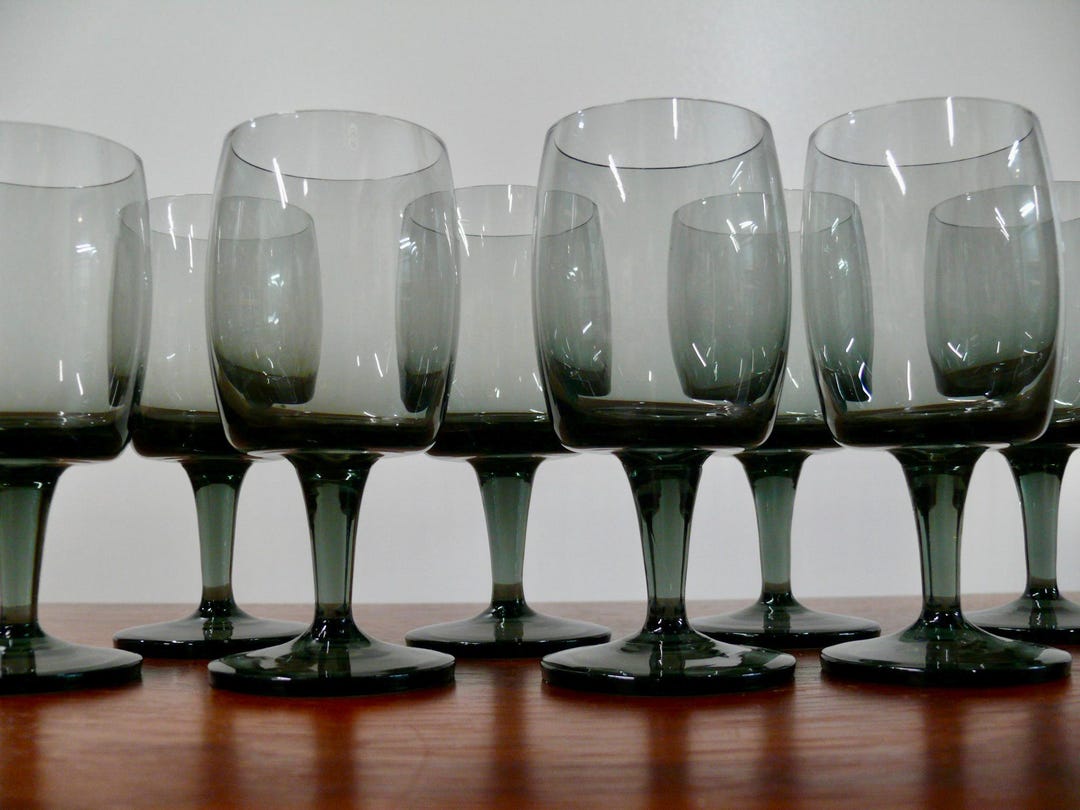 Gorham Crystal Gray Wine Glasses, Set of Eight, Vintage 1970s ...