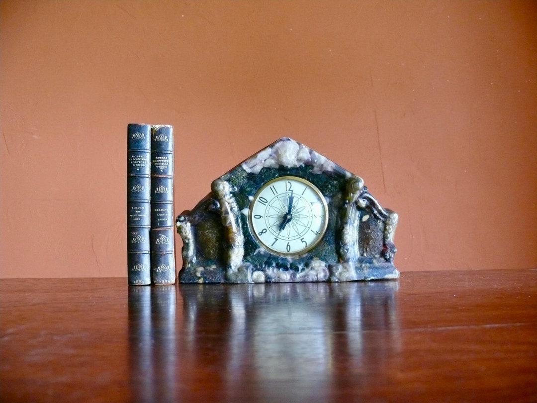Vintage Lanshire River Rock Vomit Clock, 1950s Molded Acrylic Resin and ...