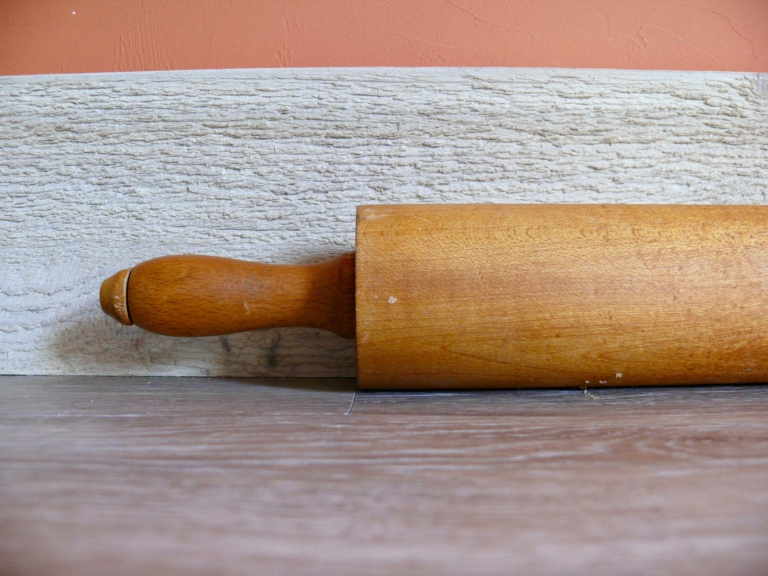Vintage Solid Wood Rolling Pin, Rustic Farmhouse Country Kitchen Decor ...