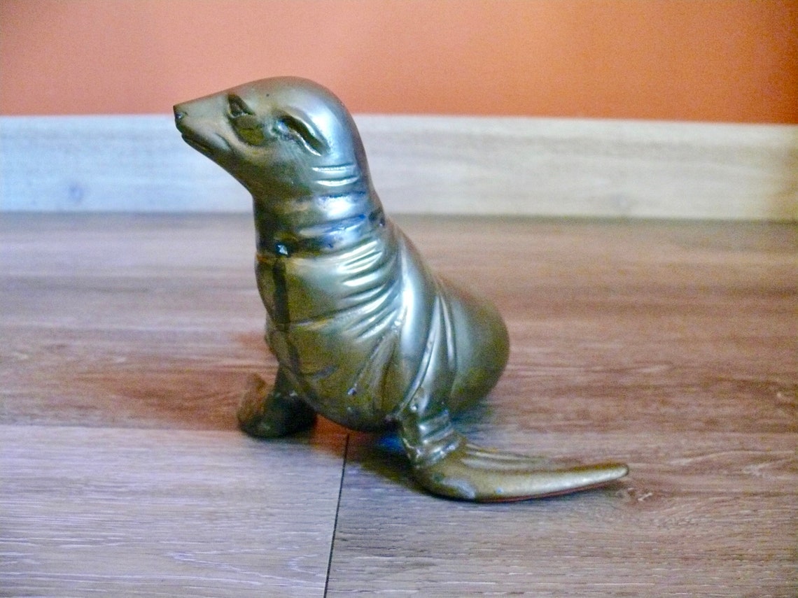 Large 8 Brass Sea Lion Figurine Statue Sea Lion Gift - Etsy