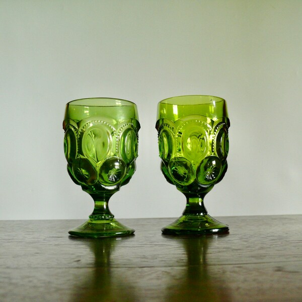 Green Water Goblets - Etsy