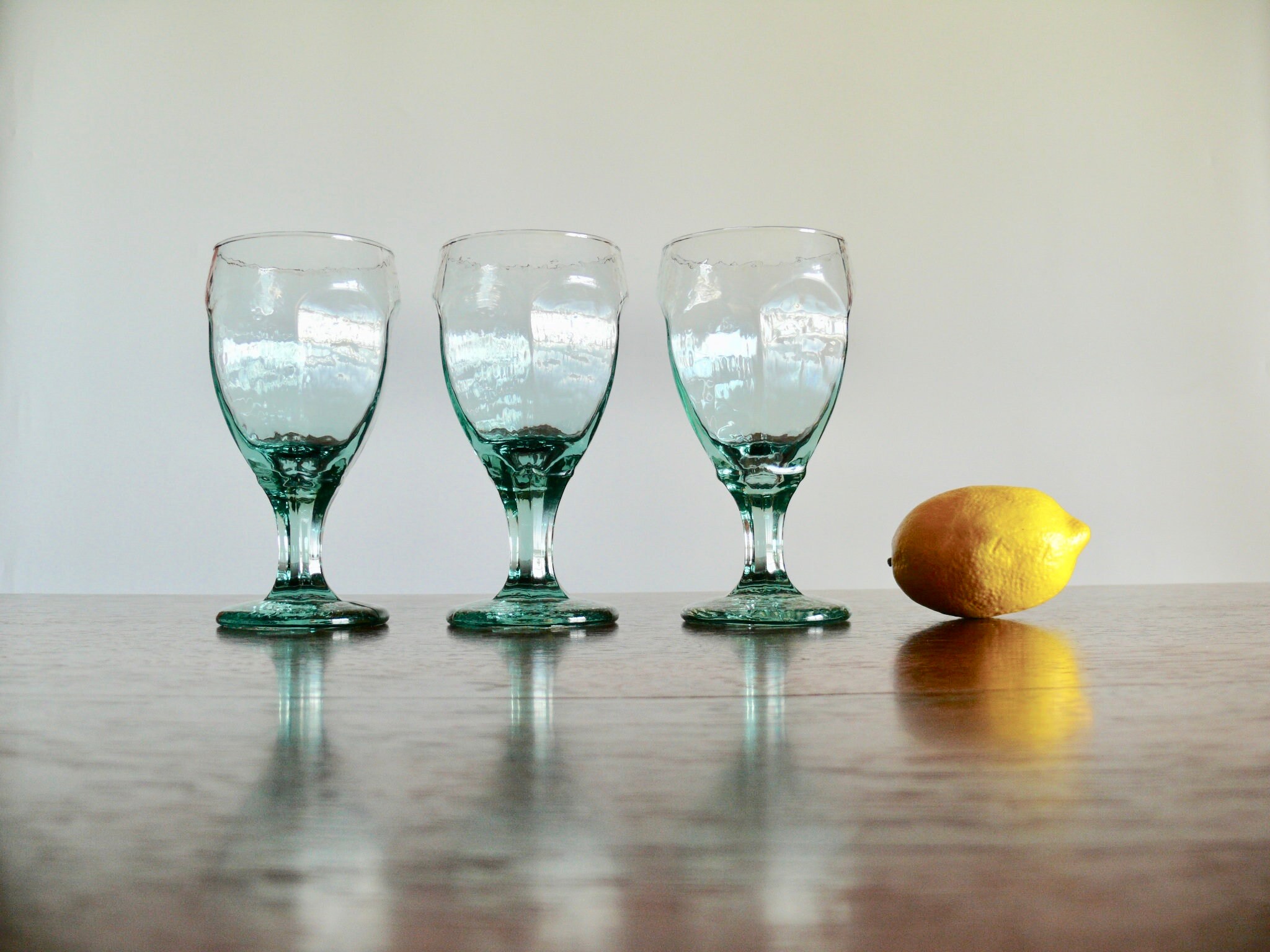 3 Libbey Chivalry Green Water Goblets Vintage 12oz Libbey - Etsy