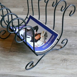 Black Wrought Iron Scroll Magazine Rack, 14 Spanish Revival Floor ...
