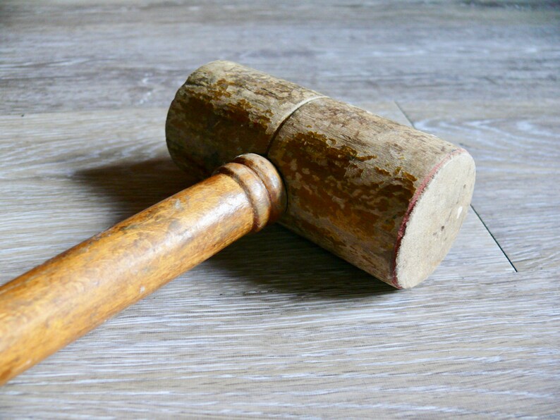 Old Wood Hammer Mallet Primitive Woodworker Farm Tool with | Etsy