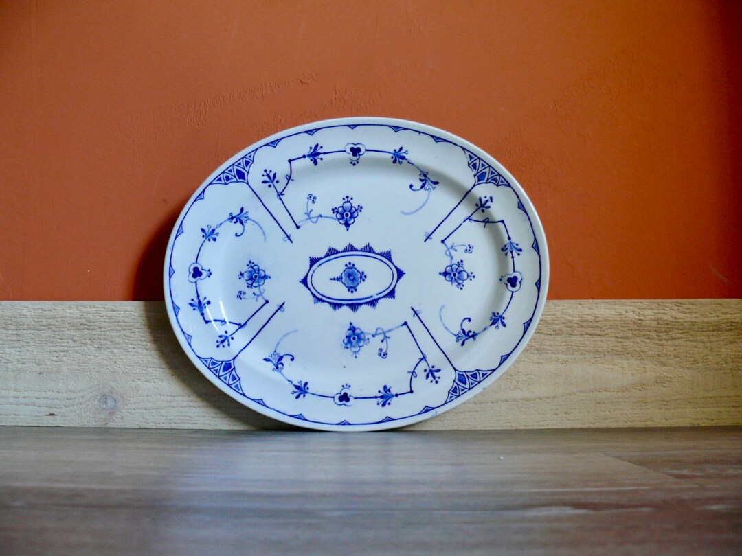Oval Ridgways Viking Blue 14" Royal Semi Porcelain Serving Platter ...