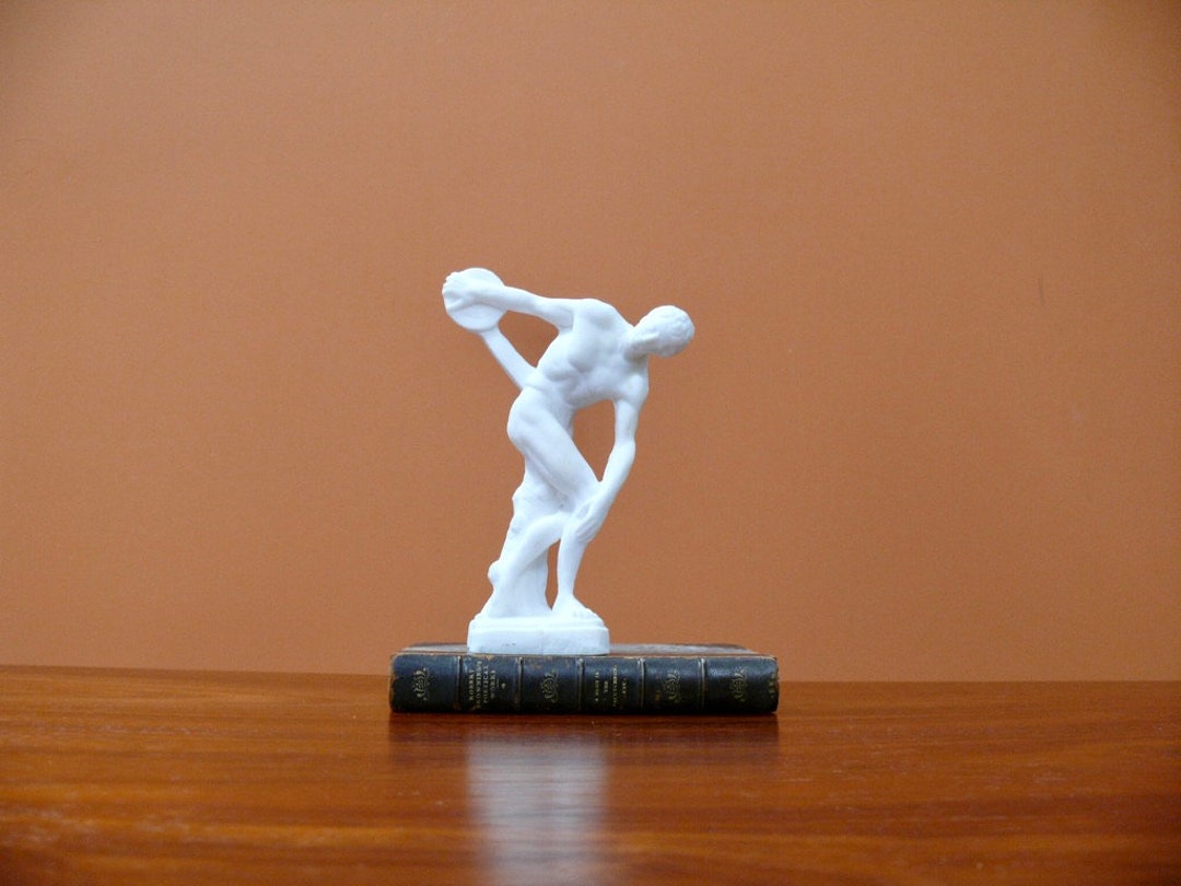 Discobolus Discus Thrower Statue, Vintage 8 Inch Plaster Greek ...