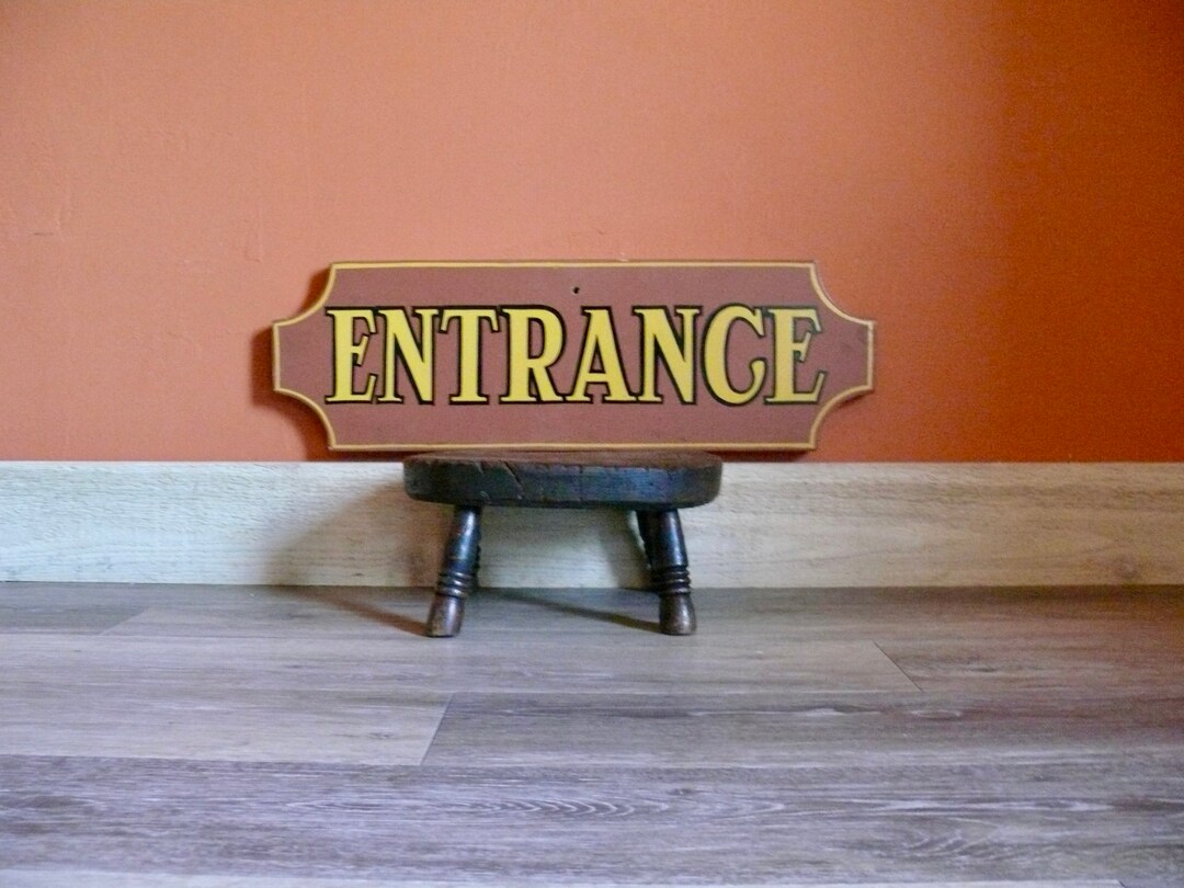Hand Painted Wood Entrance Sign With Gold Lettering, Vintage 22 Store ...