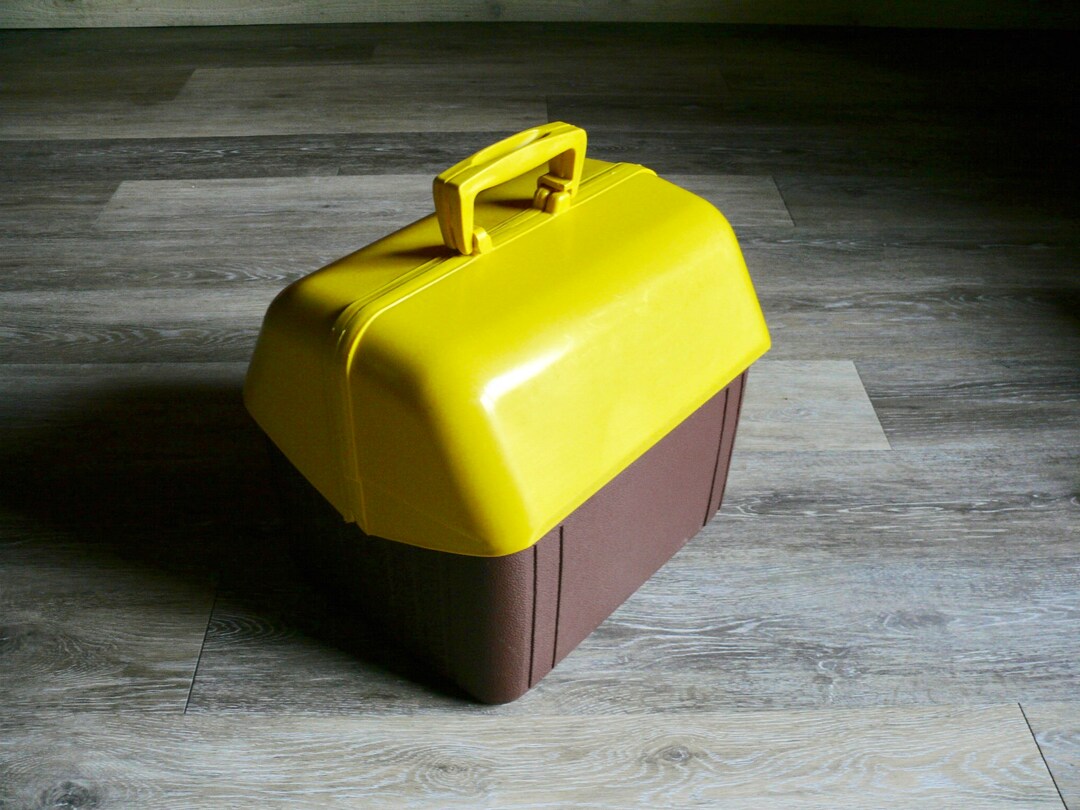 Poloron Swinger Cooler, Vintage 1970s Yellow and Brown Insulated Ice ...