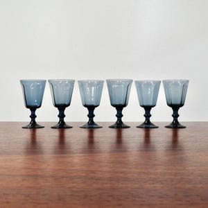 11 Blue Lenox Crystal 4oz Wine Glasses, Vintage Dark Blue Lenox Crystal ...