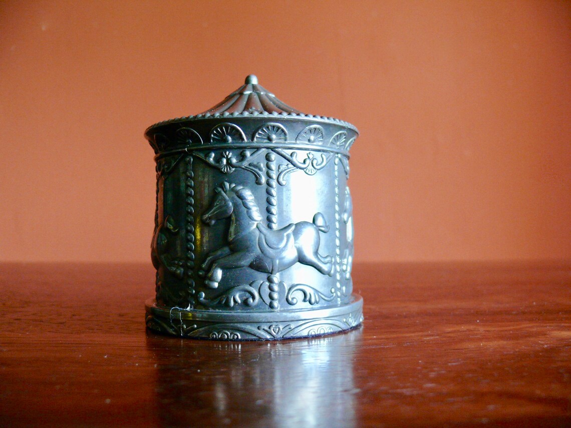 Vintage Silver Horse Carousel Coin Bank Vintage Godinger | Etsy