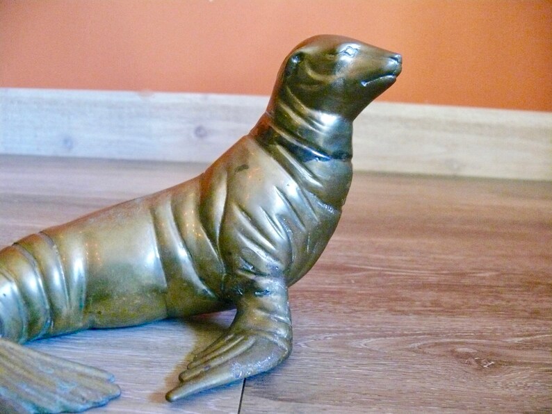 Large 8 Brass Sea Lion Figurine Statue Sea Lion Gift - Etsy