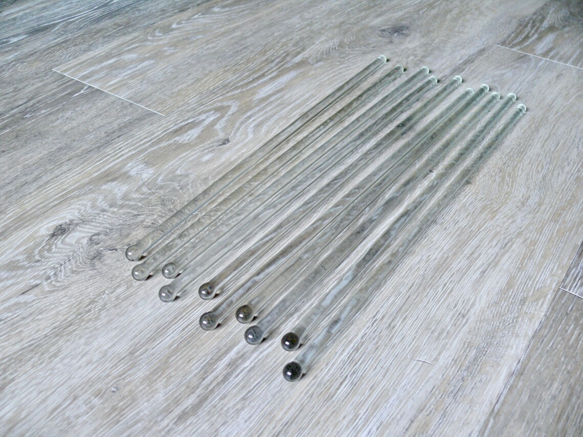 10 Clear Glass Rod Cocktail Pitcher Stirrers Vintage 12 - Etsy