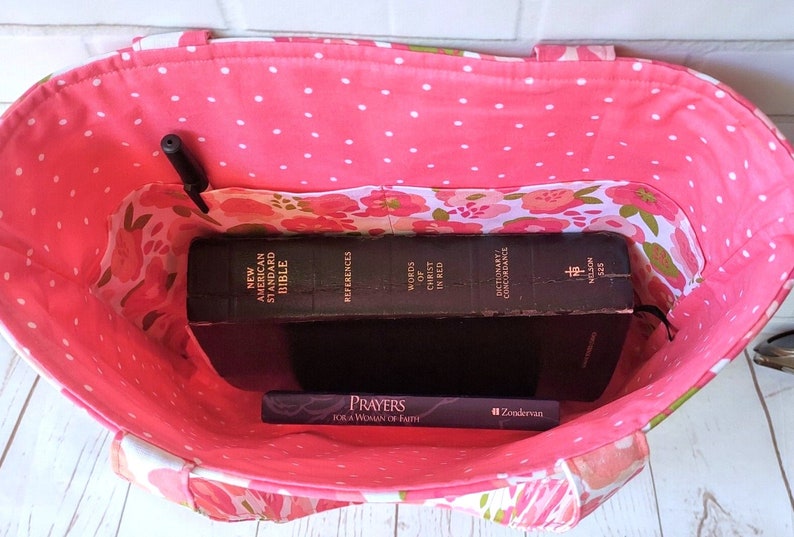 Handmade Handbag Bible Study Tote Knit Crochet Project Bag Travel ...